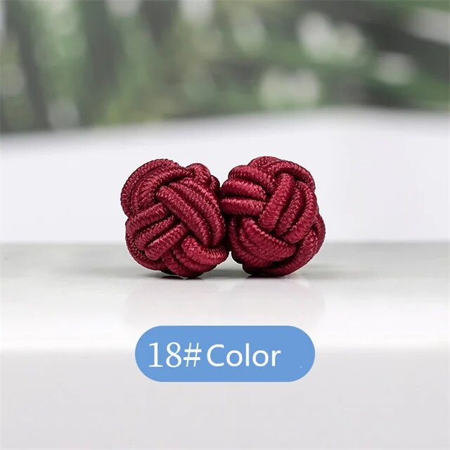 Бордовые запонки-пуговицы, Color: Бордовый, Metal color: 18