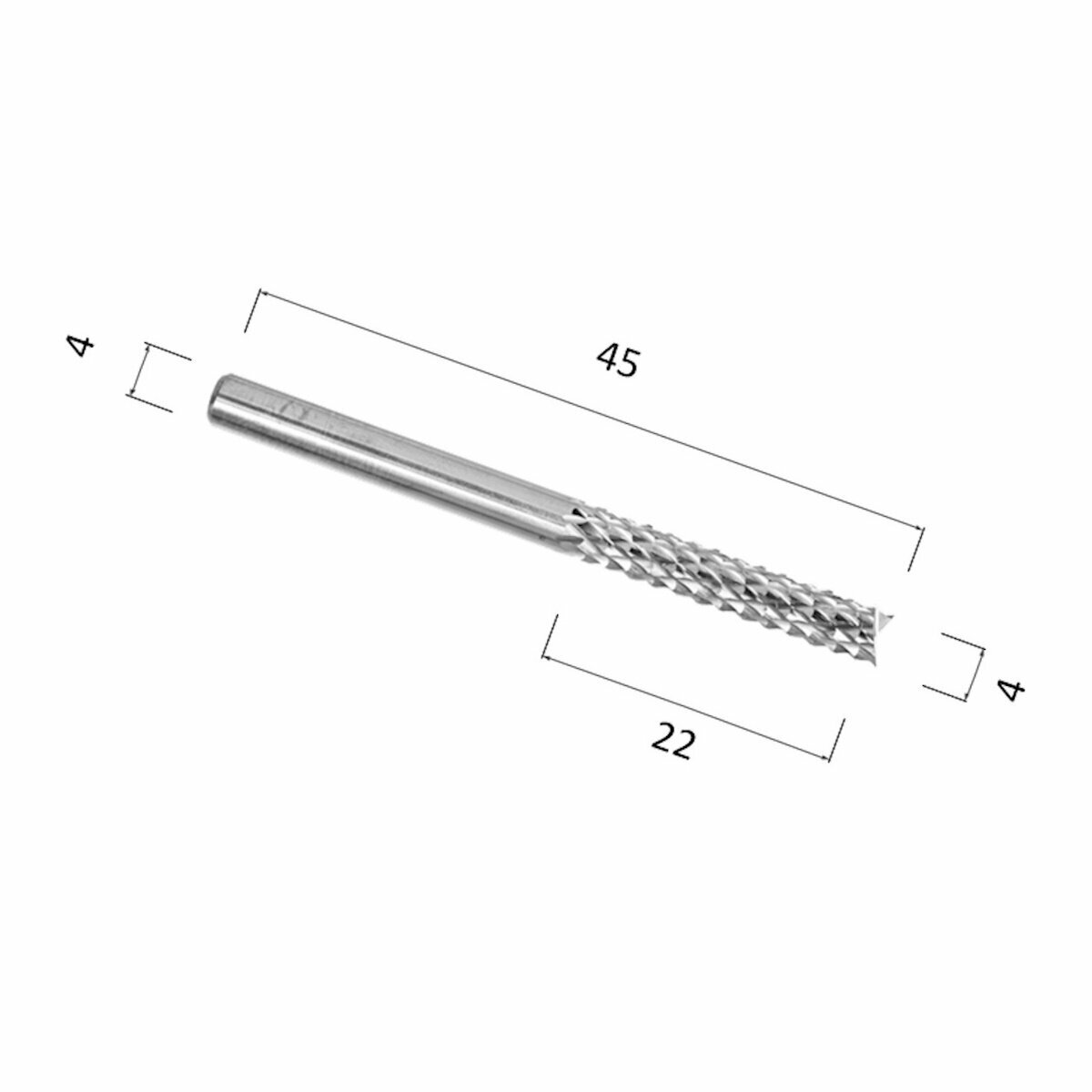 Фреза DJTOL NST422 рашпильная кукуруза (по акрилу (оргстеклу), дереву, ДСП)