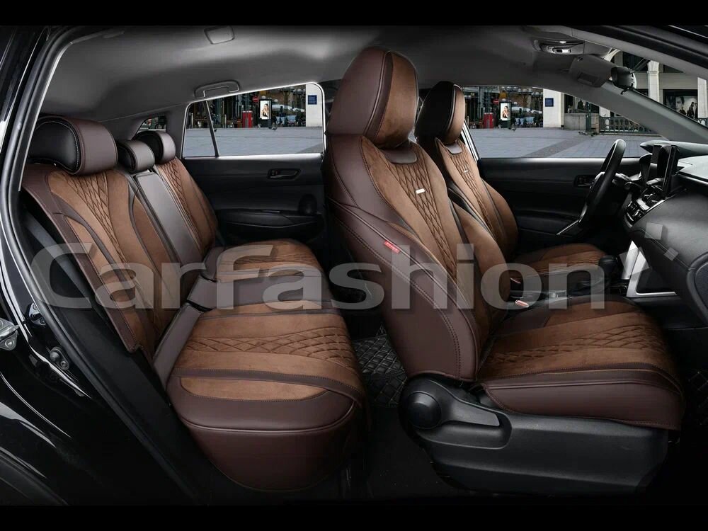 Комплект чехлов на весь салон 5D BUFFALO PLUS, каркасные цвет кофе (CarFashion)