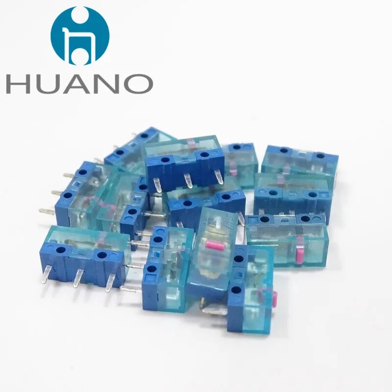 HUANO V2 прозрачные микропереключатели для мыши 10Pcs Blue