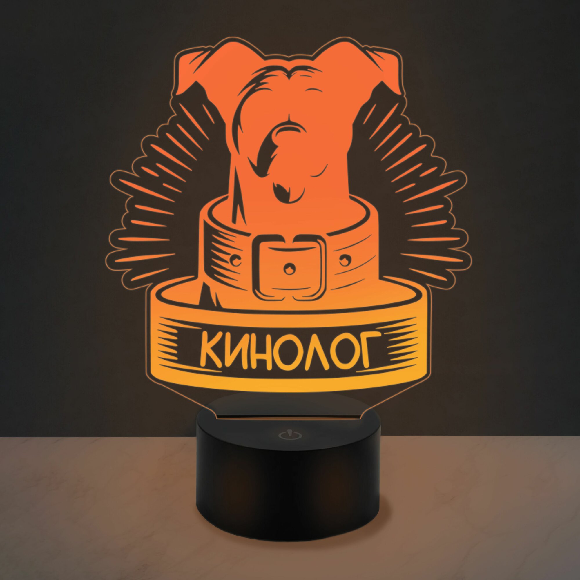 Ночник Кинолог, ночная лампа, 3Д светильник