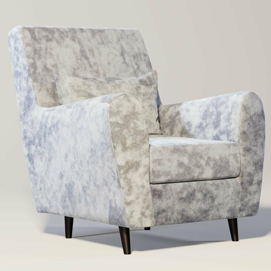 Кресло Легаси фабрика W&B, для отдыха, Плюш 04, Цвет кресла: серый