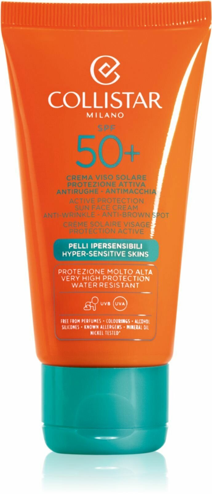 Collistar солнцезащитный крем против морщин SPF 50+ Special Perfect Tan Active Protection Sun Face Cream 50 ml