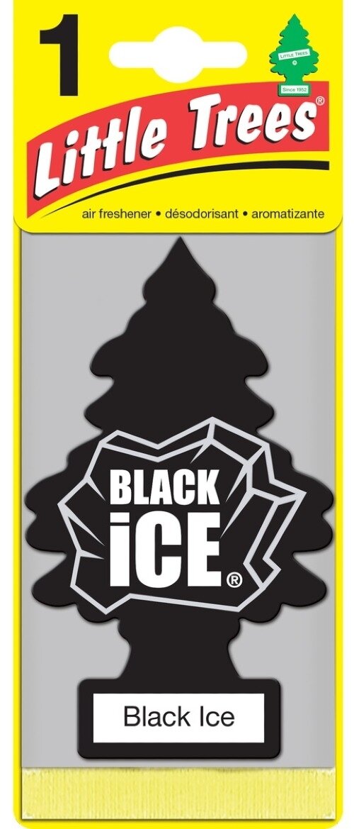Ароматизатор автомобильный Little Trees / Литтл Трис Ёлочка Black Ice подвесной, черный лёд / автотовары