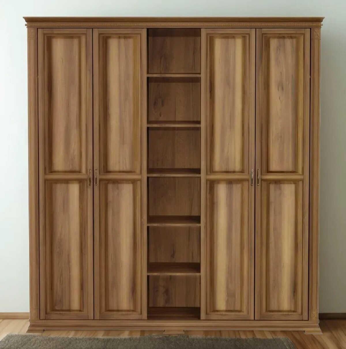 Шкаф распашной четырехдверный из сосны ммк-древ Верди 117, 210x60x220 клас. орех 2