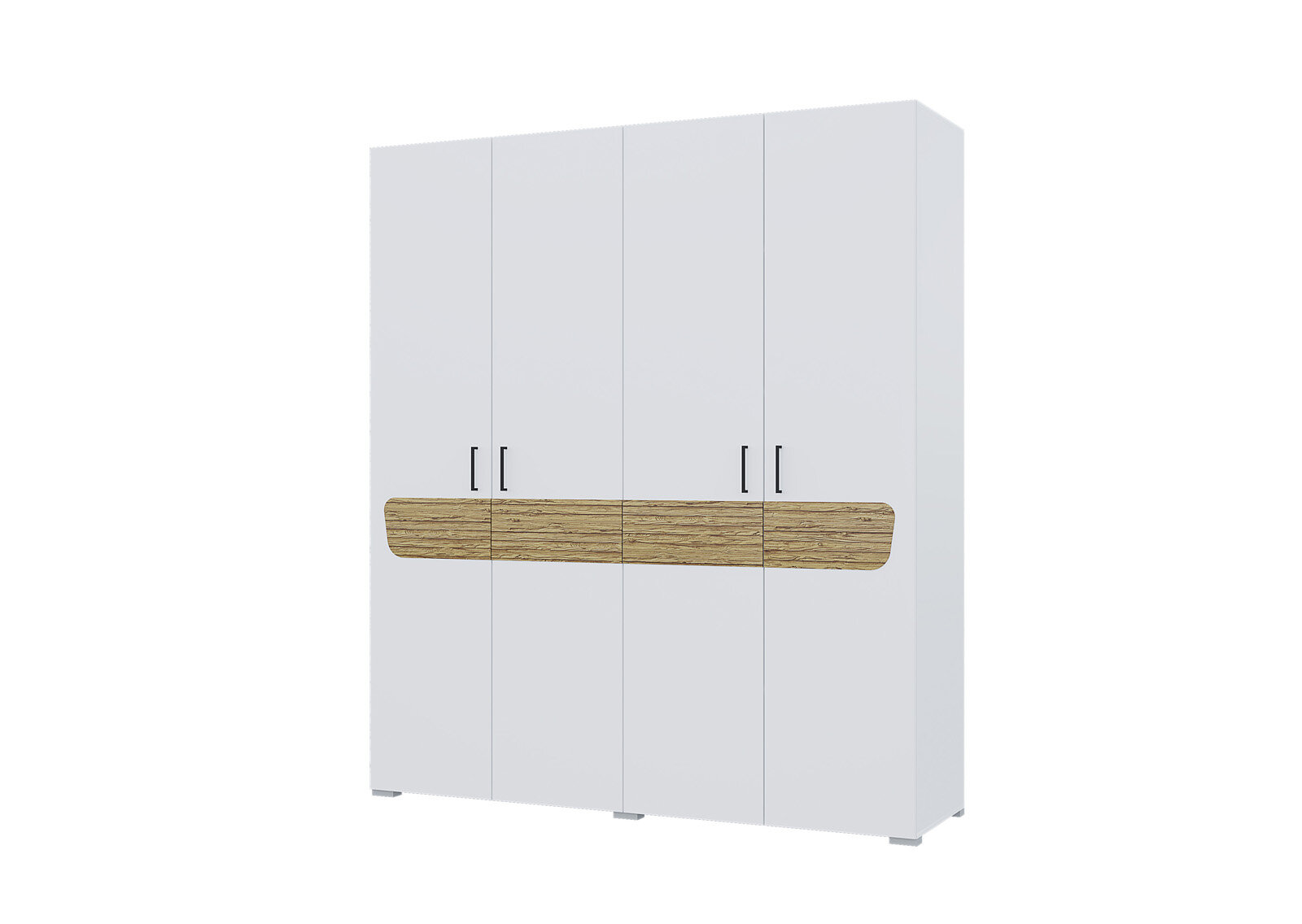 Шкаф 4х-створчатый "Милана", (Белый/Сосна гранд), 1800х2074х520 мм, Горизонт