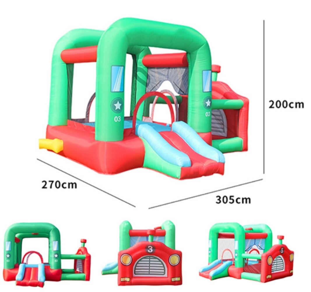 Детский надувной замок с горкой и батутом, Надувная складная игровая площадка