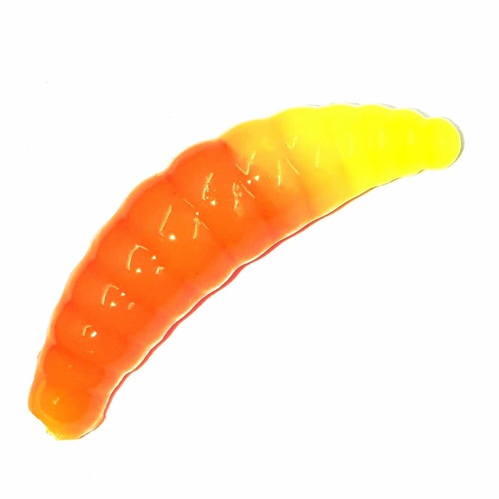 Силиконовые приманки на форель Cool Place Maggot тонущие 1.6, оранжевый/шартрез, сыр / Форелевые приманки Кул Плэйс