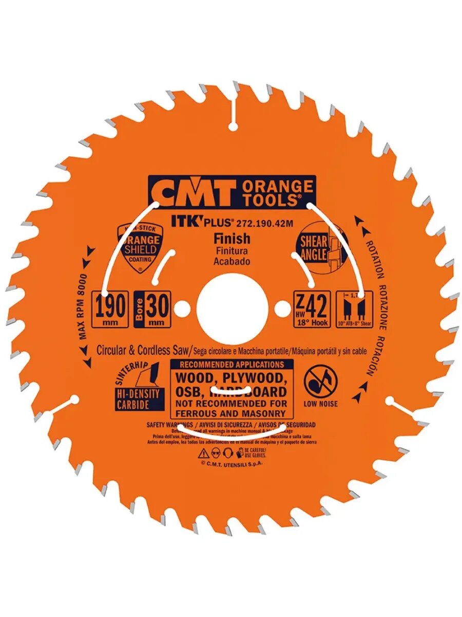 Диск пильный 190х30х1,7/1,1мм Z42 272.190.42M