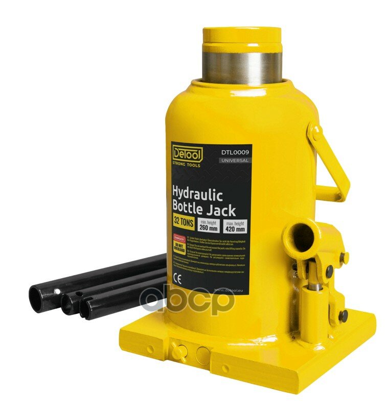 Домкрат гидравлический! 32т, выс. подъема 260-430мм Universal DETOOL арт. DTL0009