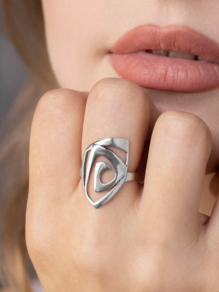 Кольцо тонкое, серебро, 925 проба, оксидирование