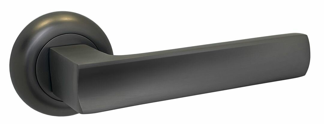 Ручка дверная для межкомнатной или входной двери BOXY графит (круглая розетка)