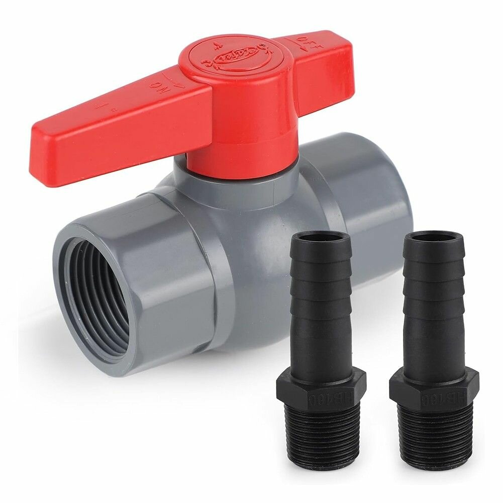 OZ-Worlar- Шаровой кран с соединителем для шланга, запорный клапан из ПВХ, кран для бассейна 1 дюйм/1 1/4 дюйма