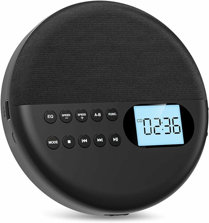 Портативный CD-плеер Boombox, с Bluetooth, черный, питание от батареек