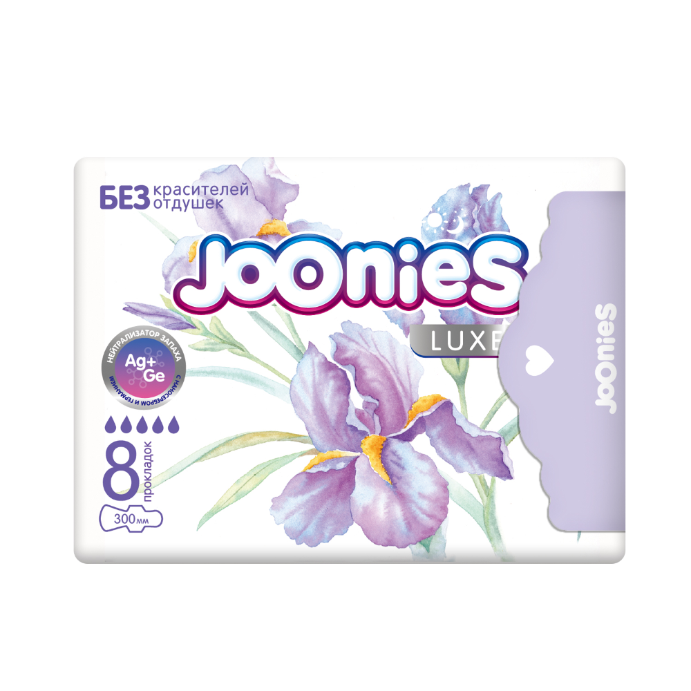 Joonies прокладки ночные гигиенические женские 8 шт./ luxe