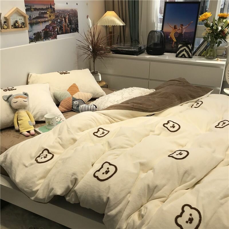 Комплект постельного белья, Хлопок, Односпальный, наволочки 200x230