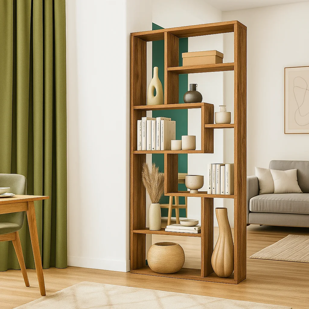 Стеллаж деревянный напольный Лофт, с открытими полками, для книг и цветов. 1800х900х210