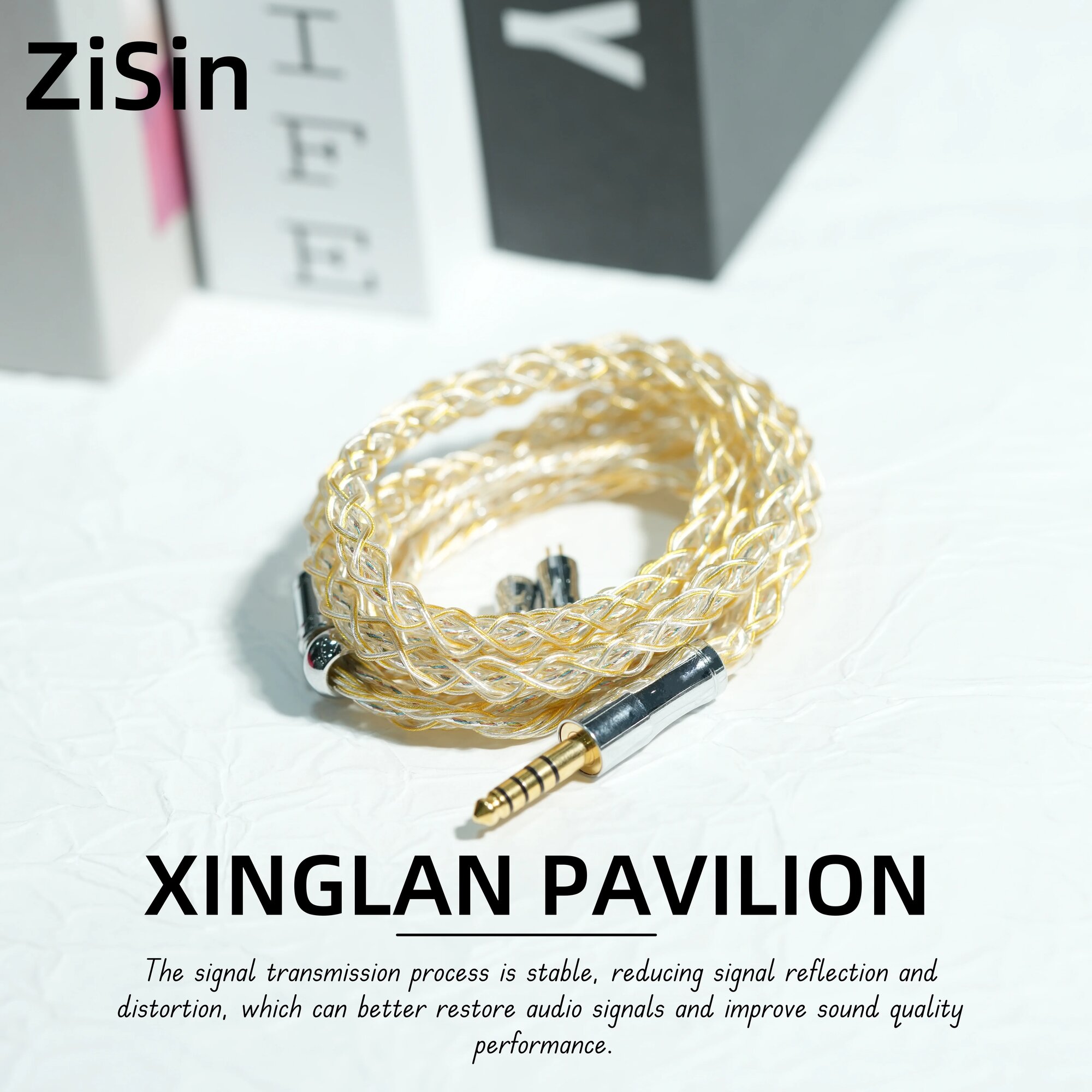 ZiSin 8-ядерный аудиокабель для наушников 4.4mm 0.78-2PIN