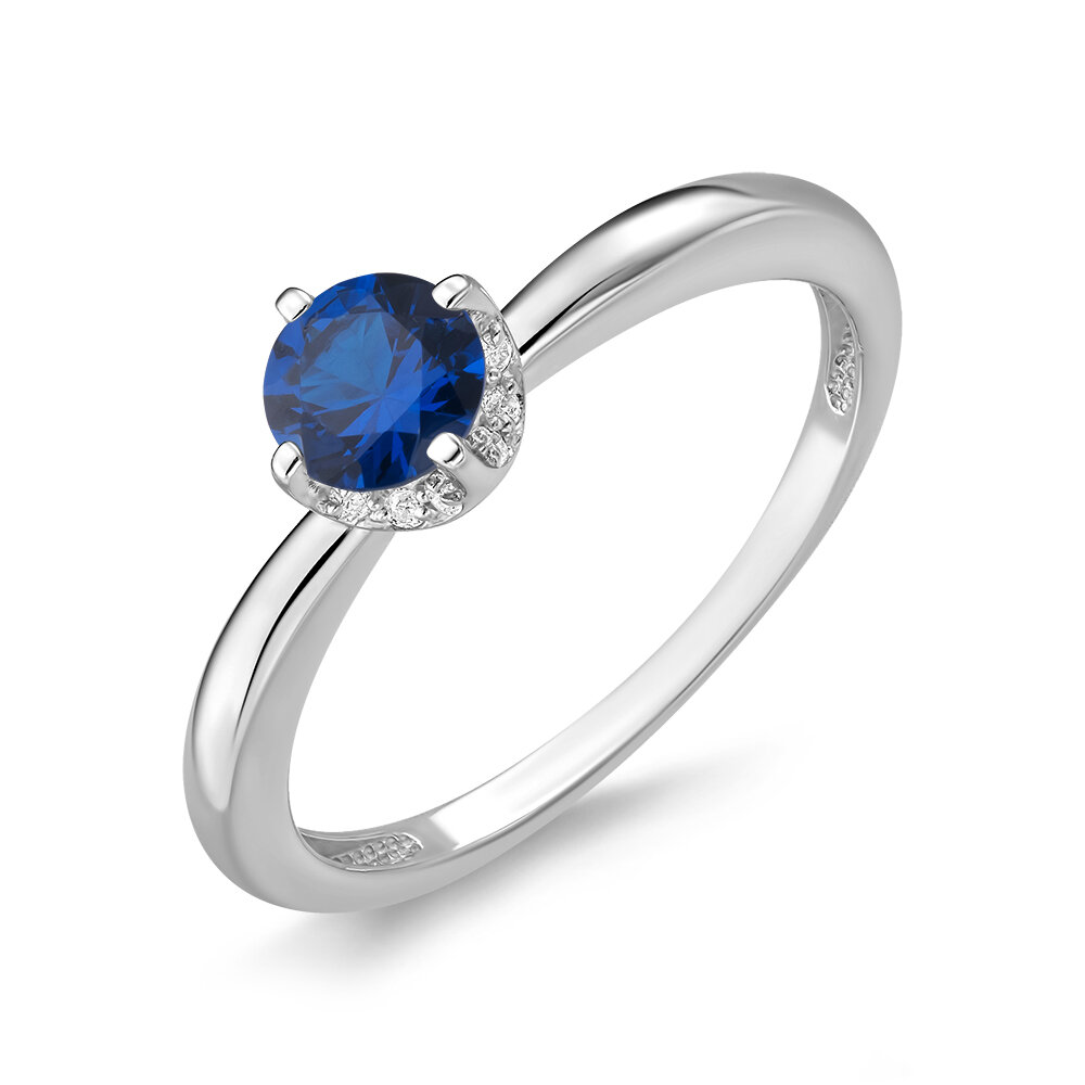 Кольцо тонкое, серебро, 925 проба, родирование, рубин