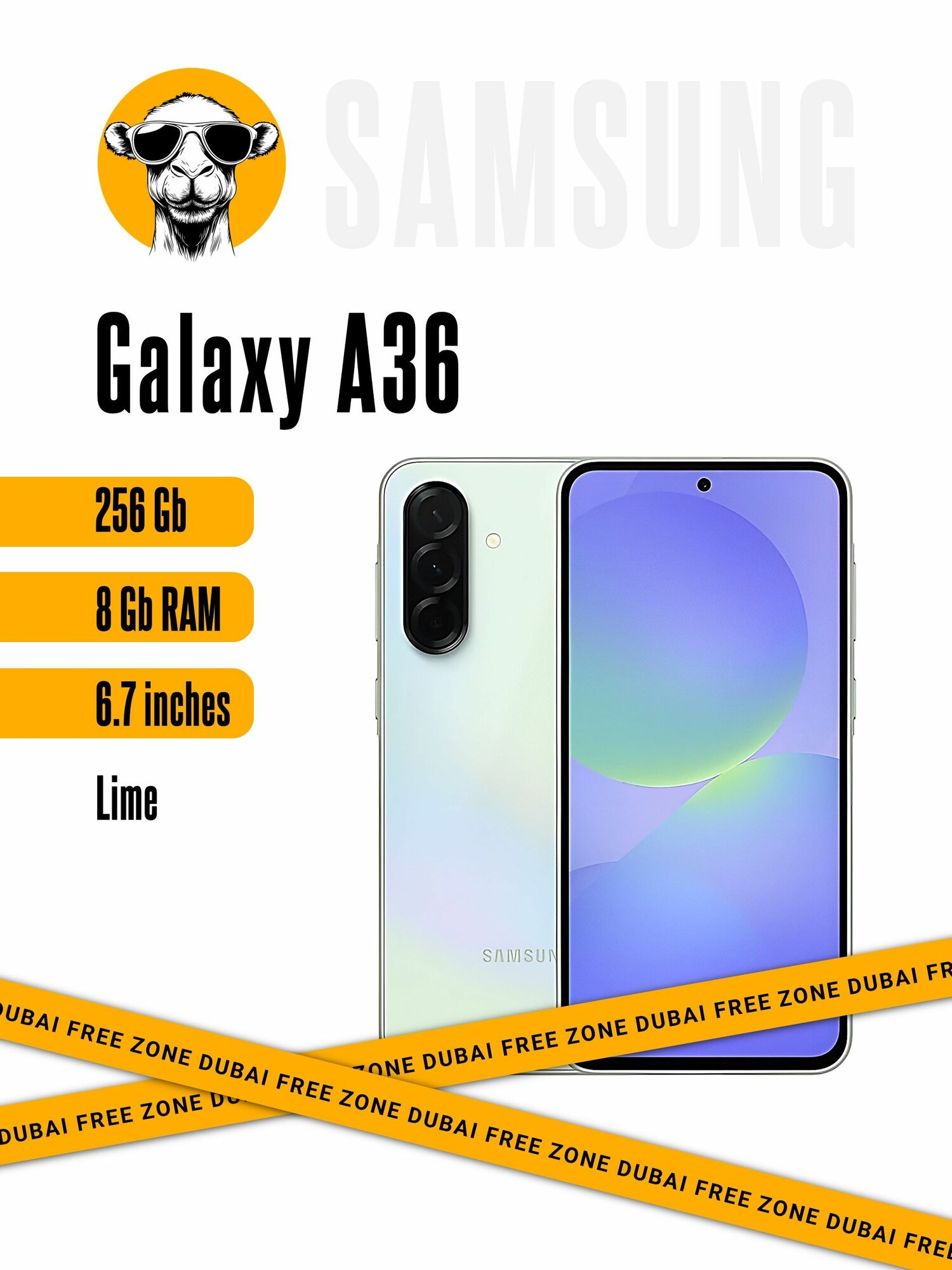 Смартфон Samsung Galaxy A36 8/256Gb Lime/Зеленый