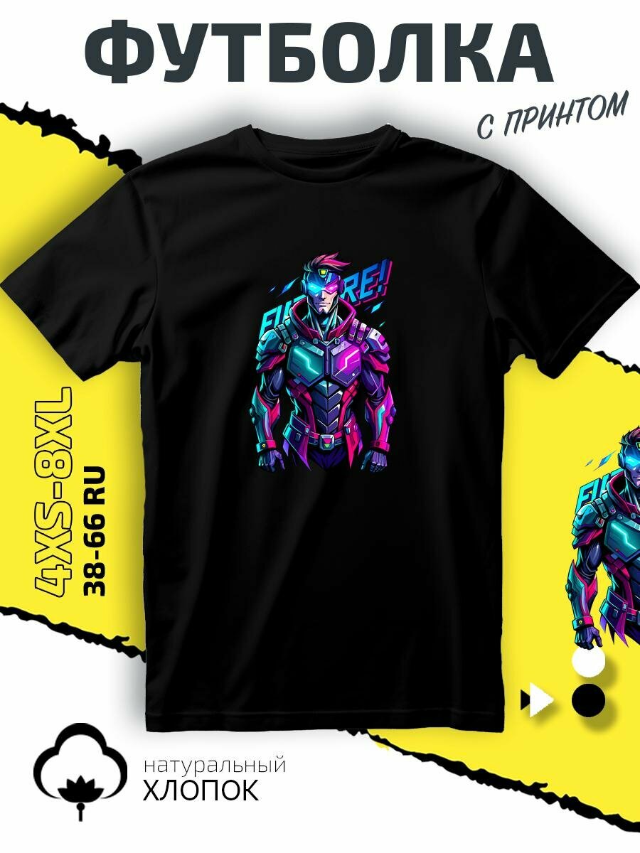 Футболка Кибер Воин киберпанк боец