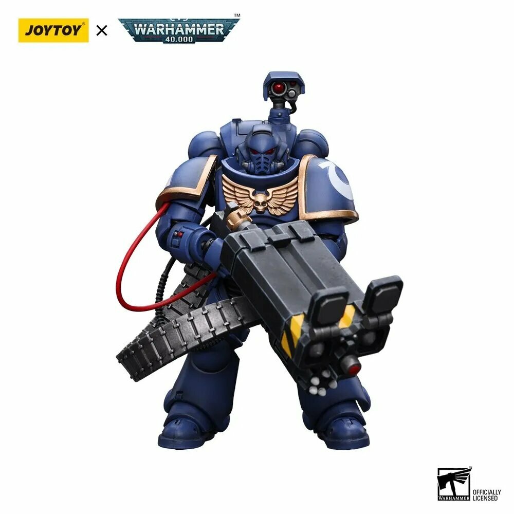 Подвижная фигурка JOYTOY Warhammer 40K 1/18 Action Figures Ultramarines Desolation Marine with Castellan Launcher (Superkrak) Model Toy Gift Free Shipping