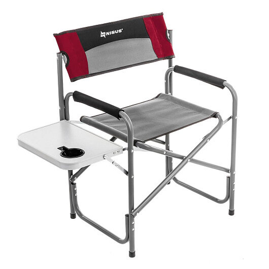 Кресло директорское с отк. стол 200 кг, поворотная спинка, серый/красный/черный NISUS