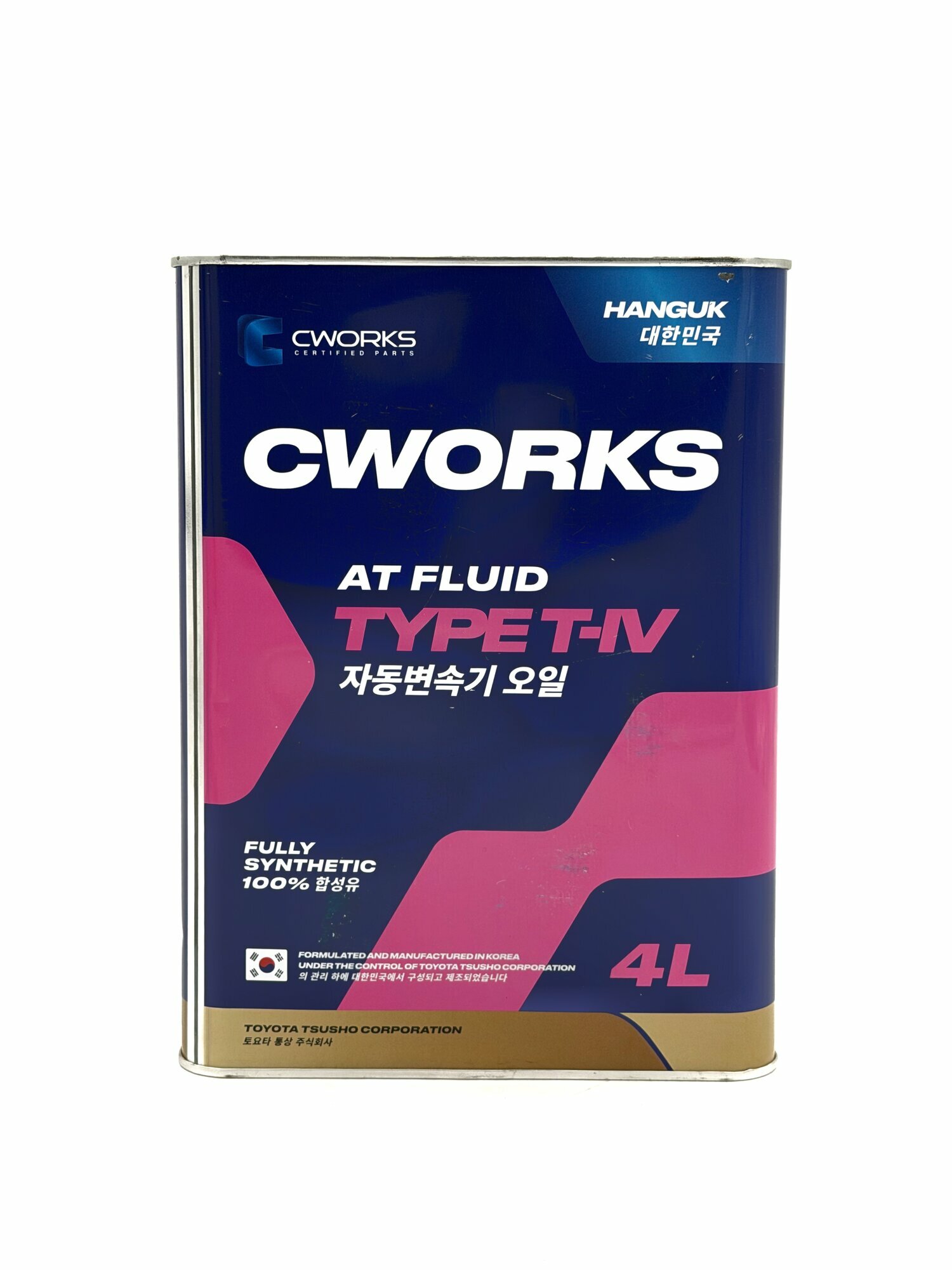 Масло трансмиссионное CWORKS HANGUK ATF TYPE T-IV. , 4 литра, для АКПП