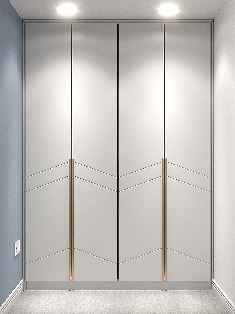 Распашной шкаф Авелин четырехсекционный в белой эмали NOW 240*60*250 см Фиеста