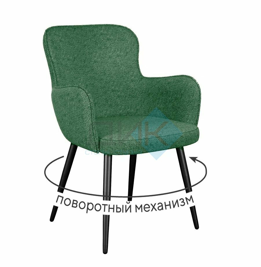Стул DikLine 503 поворотный NS Pine зеленый, ножки черные