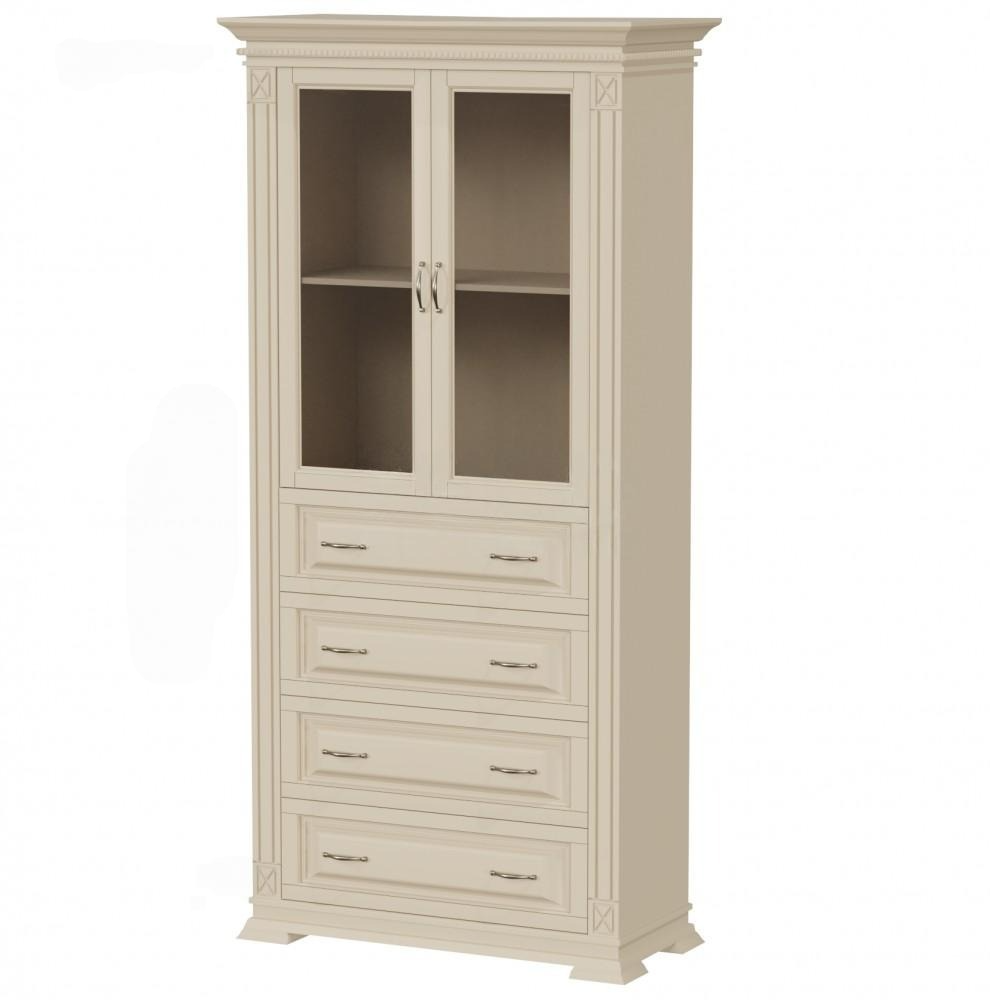 Шкаф-витрина , Верди Premium 074 слоновая кость (ral 1013), 90*40*190