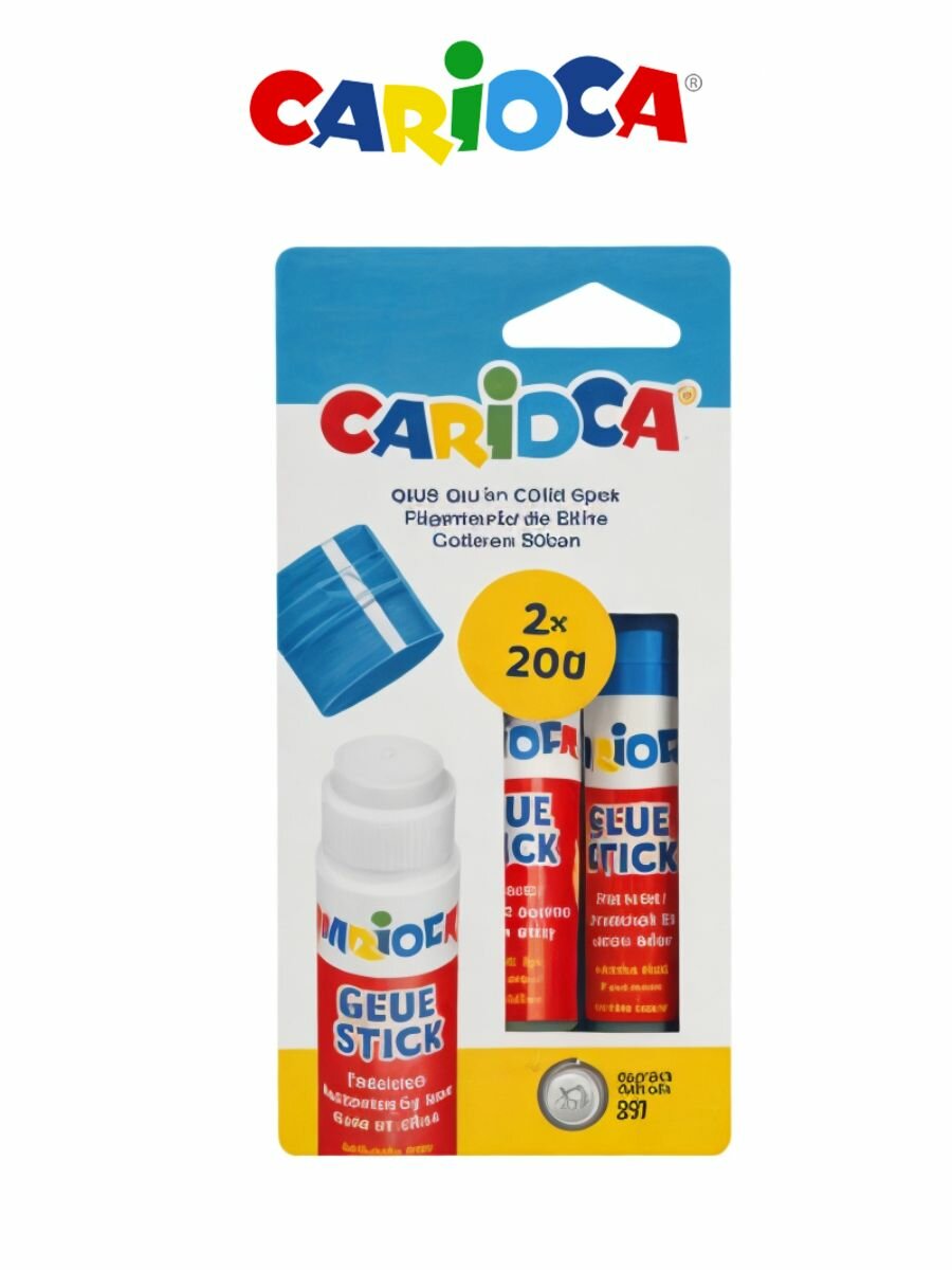 CARIOCA клей карандаш канцелярский, набор 2 штуки по 20 грамм, 43058