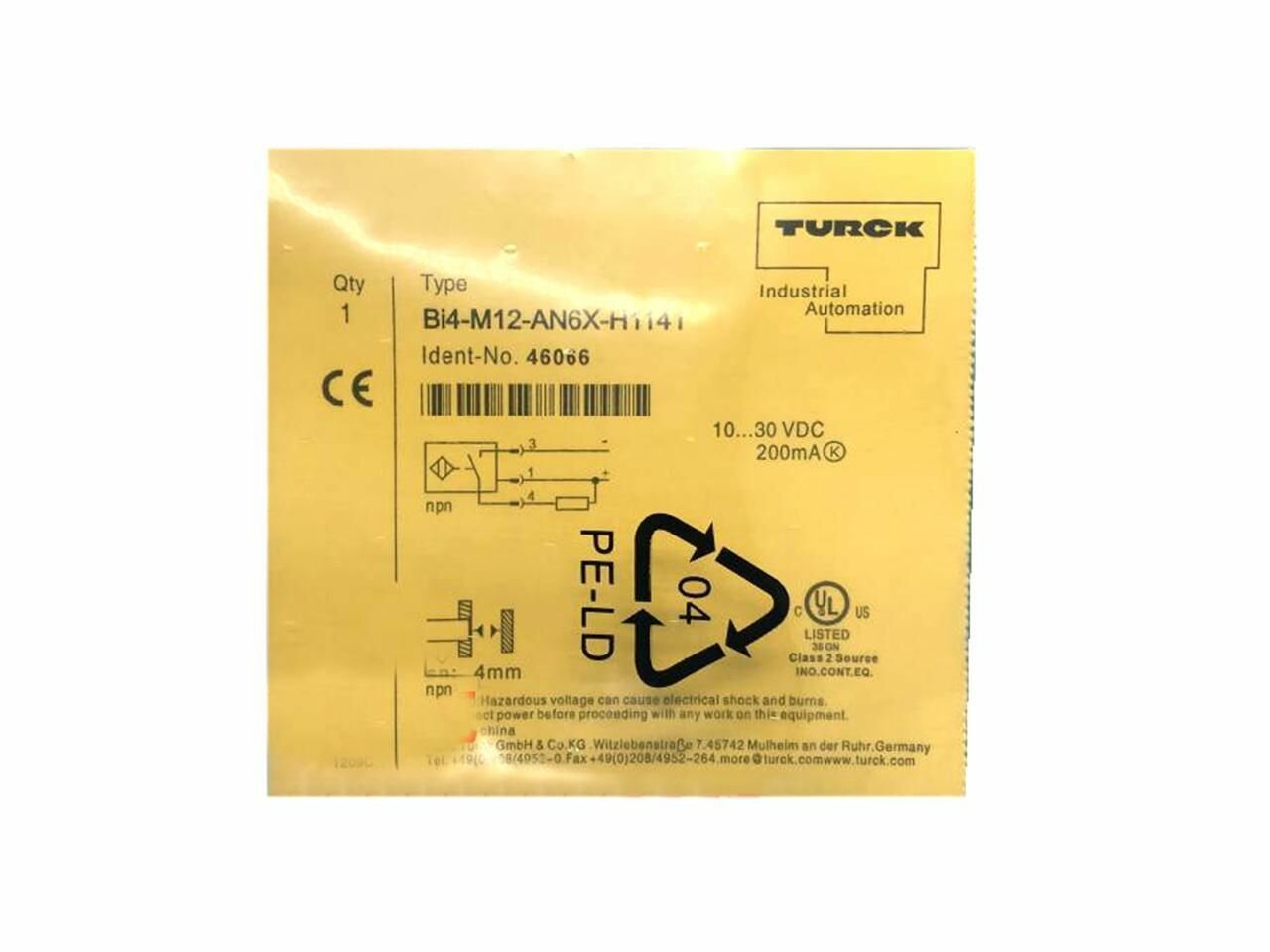 TURCK Bi2-M12-AN6X-H1141 46066 Индуктивный датчик NPN