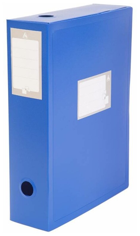 Короб архивный вырубная застежка Бюрократ -BA100/08BLUE пластик 0.8мм корешок 100мм 330х245мм синий