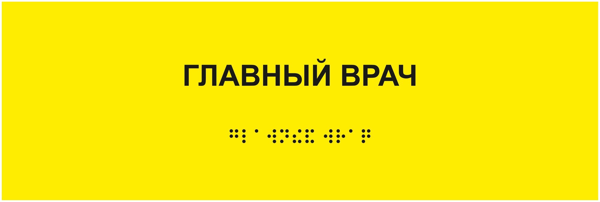 Табличка главный врач шрифтом Брайля на стену, дверь, кабинет