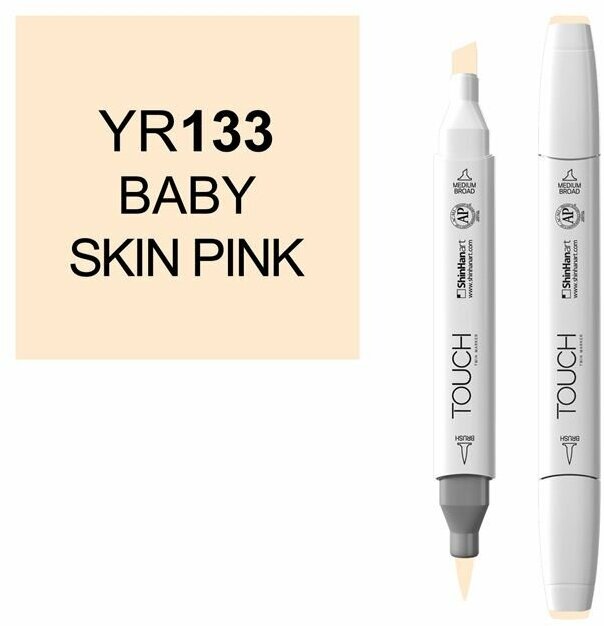 Маркер двухсторонний спиртовой TOUCH TWIN BRUSH YR133 Розовый телесный нежный