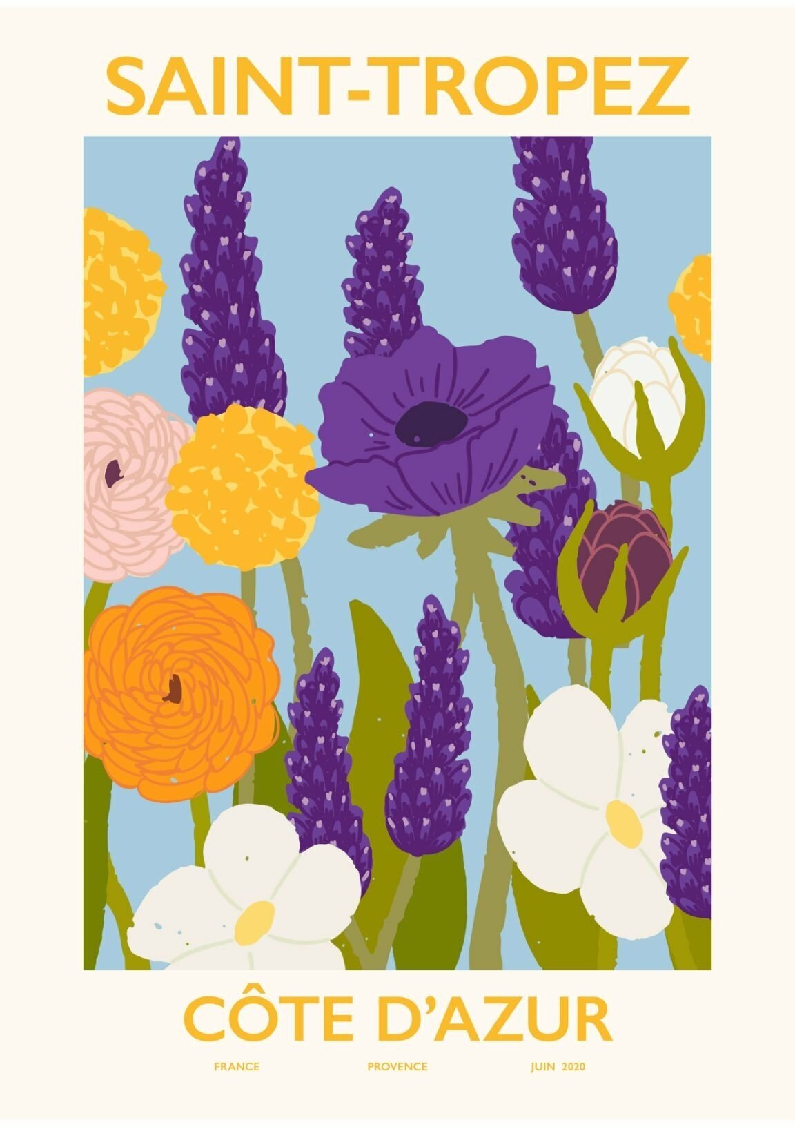 Постер / Плакат / Картина Лазурный Берег - Сен-Тропе 50х70 см в подарочном тубусе