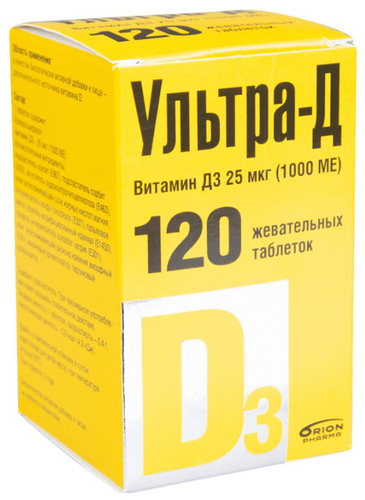 Ультра-Д (Витамин Д3) таб. жев.№120 — купить в интернет-магазине по ...