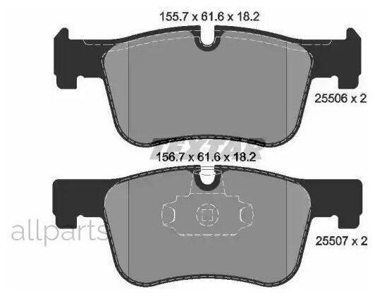 TEXTAR 2550601 Колодки передние с противошумной пластиной Q+ BMW 1-F20/F21 / 3-F30/F31/G20/G21 / 4-F32/F33/F36 TEXTAR 2550601