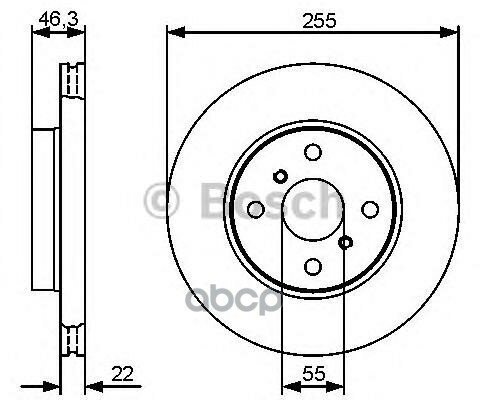 Тормозной диск Toyota Yaris 1.0i (2006-) F Bosch арт. 986479430
