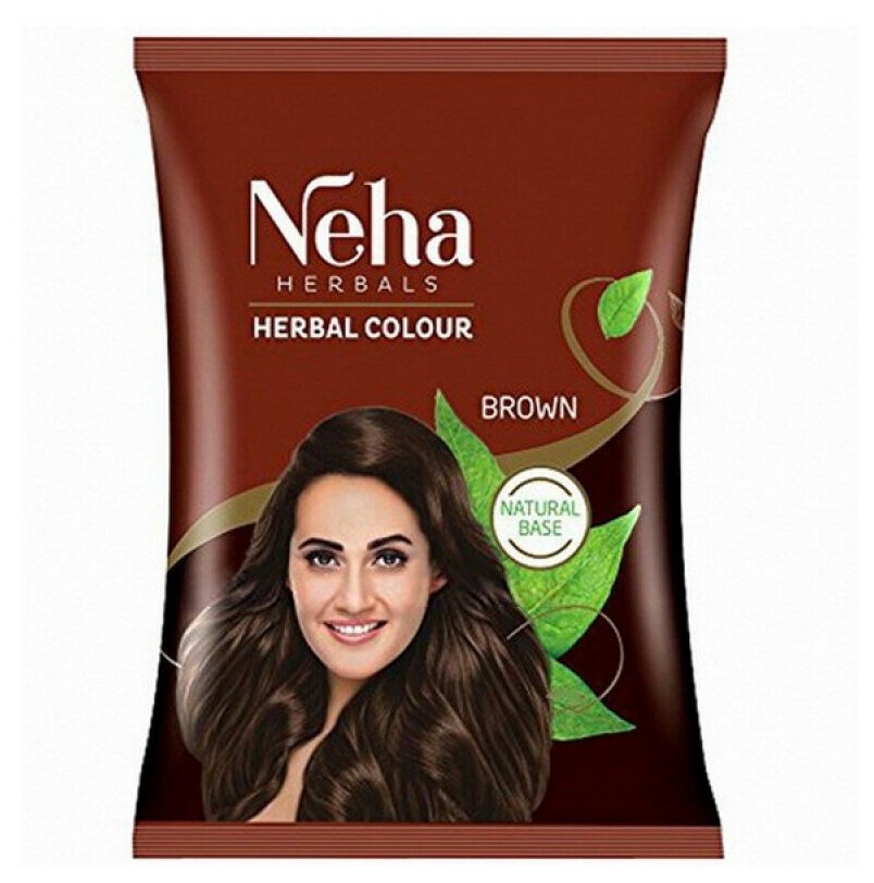 Хна для волос Коричневая марки Неха (Brown henna Neha), 20 грамм