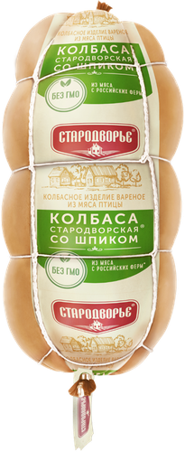 Колбаса вареная Стародворье Стародворская со шпиком в обвязке 375г ...