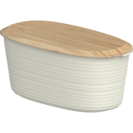 Хлебница с бамбуковой крышкой Guzzini Tierra 197300156, 31,5х16,4х12,9 см, молочная