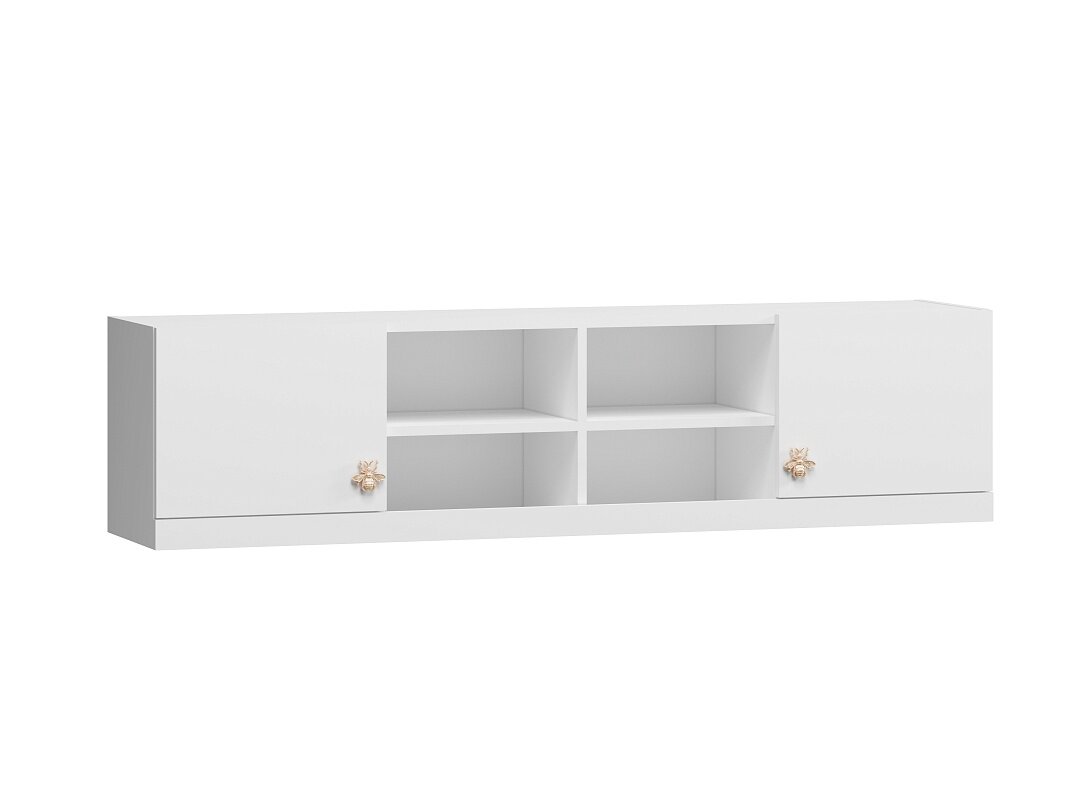 Антресоль МебельЛэнд24 Скарабей Mini - 4 Белый 150x32x37 двухдверный