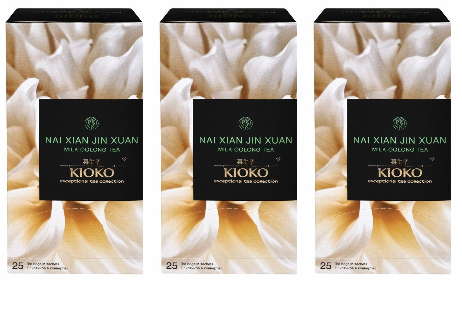 Kioko Чай зеленый Nai Xiang Jin Xuan, молочный улун, 25 пакетиков по 2 г, 3 уп