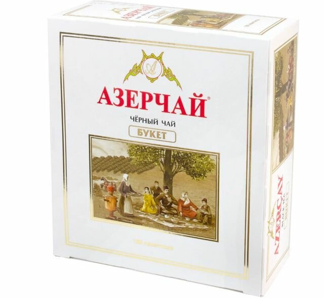 Azercay Черный чай, Букет, 100 пак, 3 упаковки