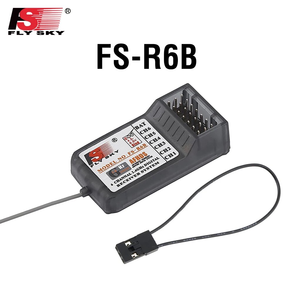 Flysky FGR4S/FGR4P/FGR4B/FS-GR3E/FS-R6B/FS-iA6/FS-iA6B/FS-BS6/FS-R9B приемник для Черный, FS-R6B 6CH