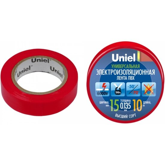 Изоляционная лента Uniel UIT-135P 10/15/01 RED