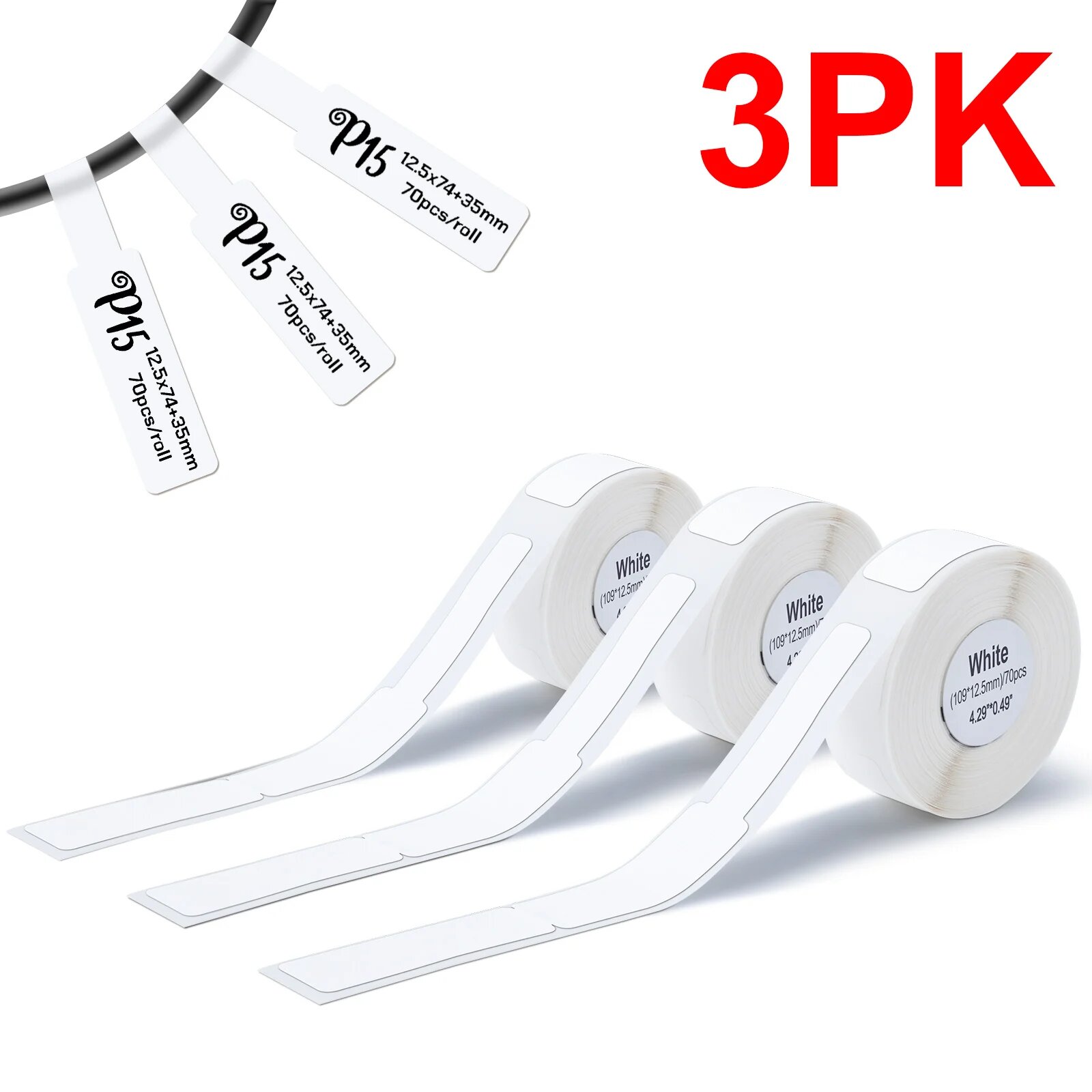 Термопринтер этикеток Ecowell Print P15 3PK-Cable White