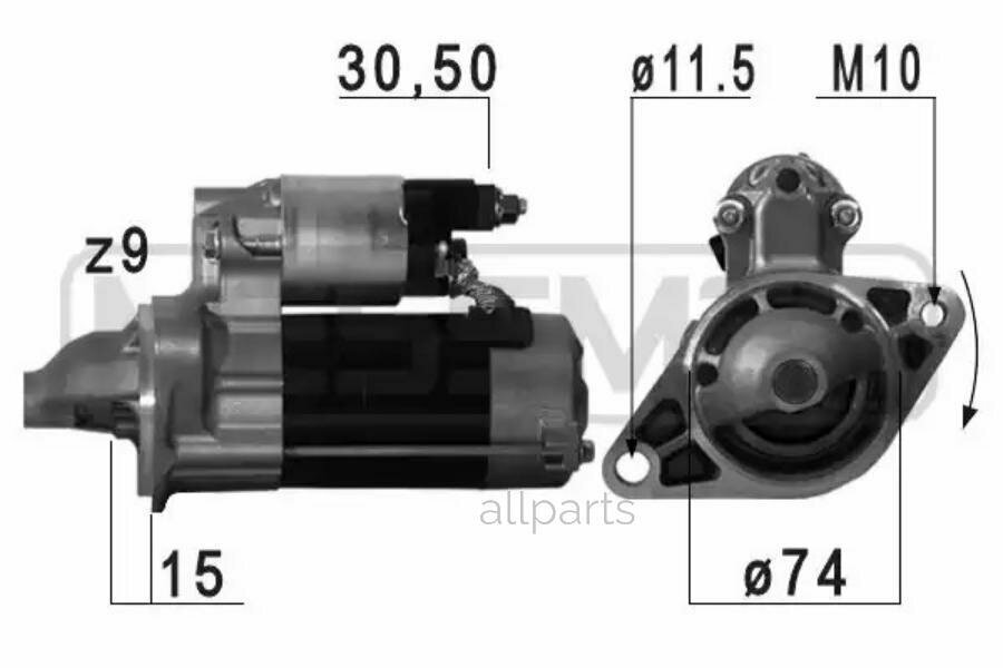 ERA 220708 Стартер 12V 1,0 kW
